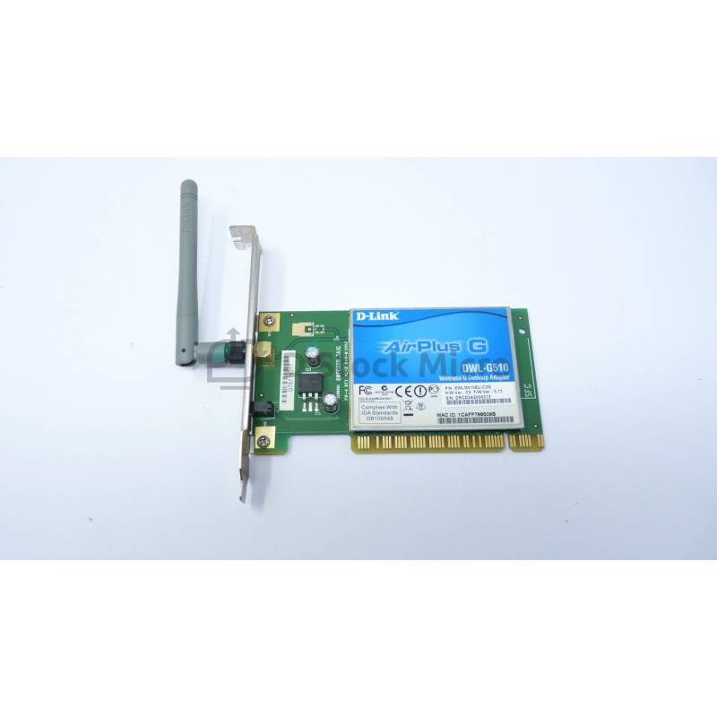D-LINK DWL-G510 Wireless G Desktop Adapter wifi card - 2.4GHz 54 Mbps - PCI