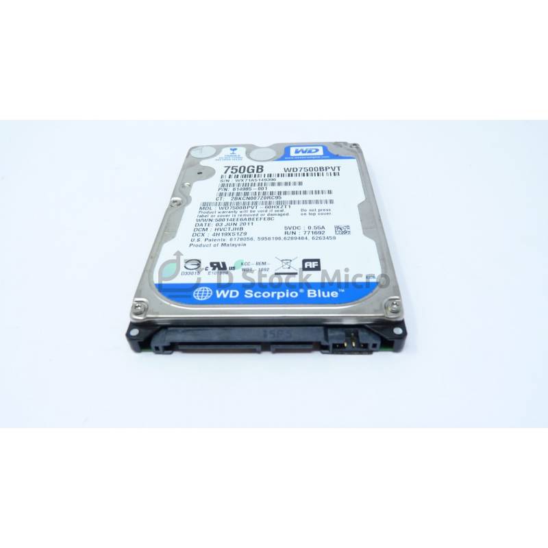 Western Digital WD7500BPVT-16HXZT3 750GB 2.5" SATA Hard Drive HDD 5400 RPM